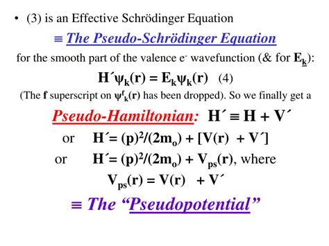 Ppt The Pseudopotential Method Builds On All Of This See Yc Ch 2