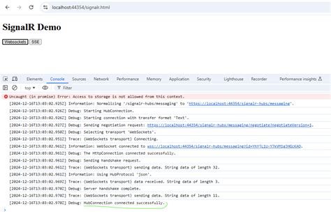 Signalr Handshake Failing Fallback To Serversentevents Or Long