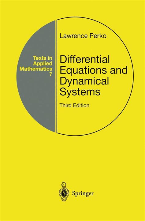 Differential Equations And Dynamical Systems Texts In Applied