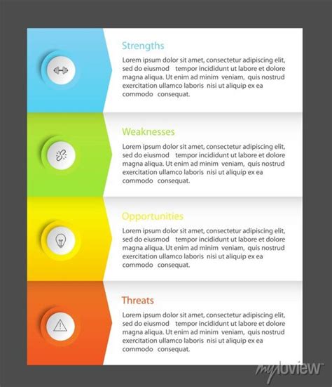 Swot Infographic Analysis Template Background With Icon And Posters