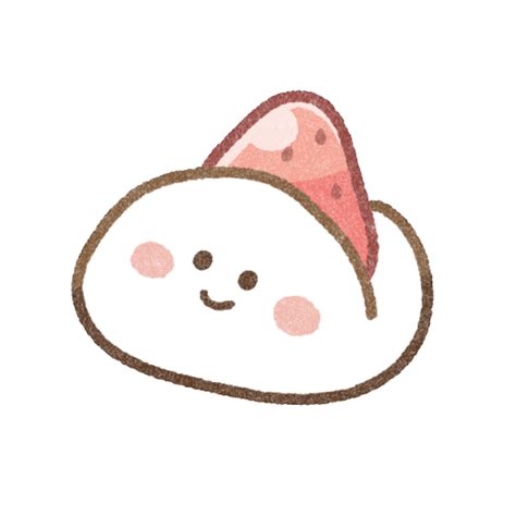 イチゴ大福ちゃん｜かわいいフリーアイコン・イラストの無料素材サイト｜フリーペンシル