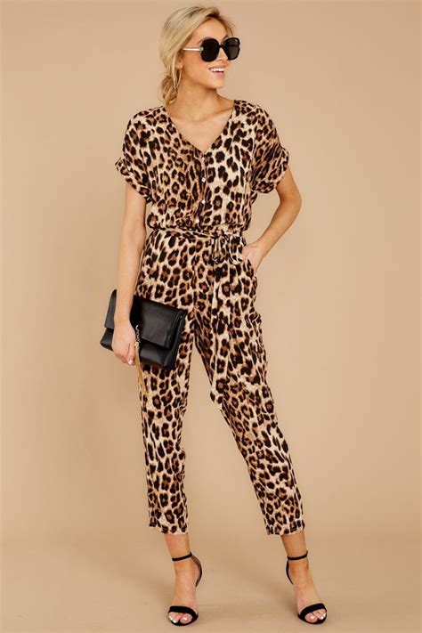 Stylish Leopard Print Jumpsuit Short Sleeve Jmpsuit Playsuit 54