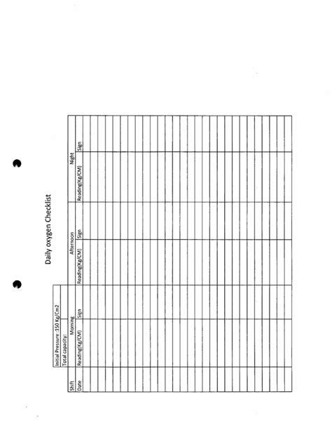 Oxygen Checklist Pdf