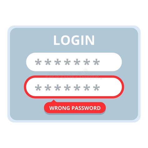 Login Password Error Icon Cartoon Vector Safety Error Stock Vector