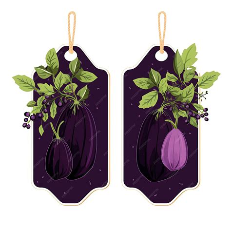 Premium Ai Image Eggplant Shape Tag Card Purple Color Craft Paper