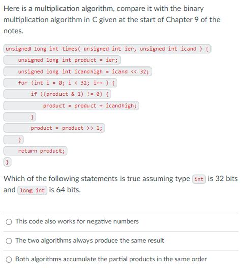 Solved Here Is The Code From The Notes To Compare Unsigned