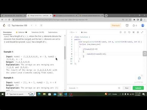 Abdul Basit On Linkedin Merge Sorted Array Leetcode