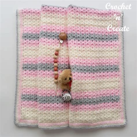Cluster V Crochet Blanket Pattern Free Baby DIY On Crochet N Create