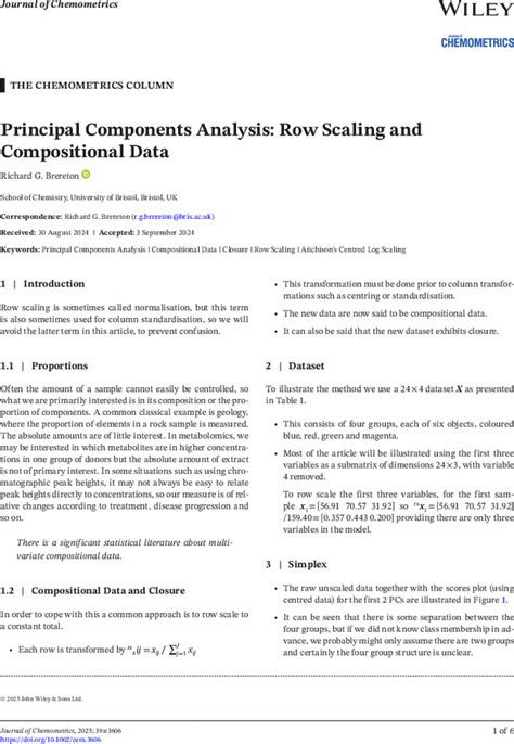 Journal Of Chemometrics Wiley Online Library