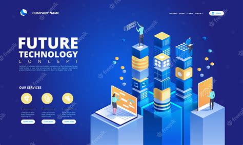 Premium Vector Technology Isometric Concept Abstract High Tech Future