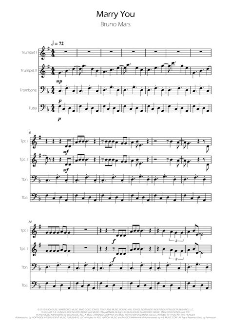 Marry You Arr Ygor Nunes By Bruno Mars Sheet Music For Brass