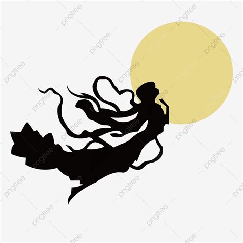 中秋嫦娥奔月簡約剪影 中秋節快樂 中秋節 嫦娥奔月 簡約png去背圖片素材免費下載，免摳圖設計圖案下載 Pngtree Mid