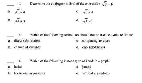 Solved 1 Determine The Conjugate Radical Of The Expression