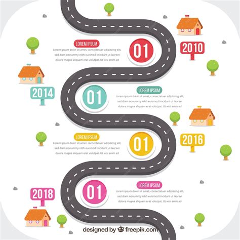 Premium Vector Infographic Timeline Concept With Road