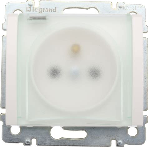 Legrand Gniazdo hermetyczne pojedyncze z u 16A IP44 z klapką arctic