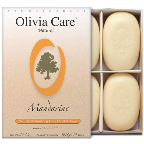Olivia Care Bath And Body Bar Mandarin Soap 4 Pack T Box Organic
