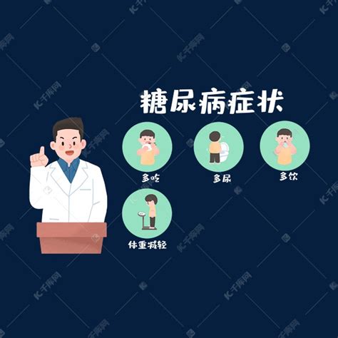 医疗健康糖尿病症状三多一少人物素材图片免费下载 千库网