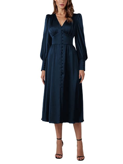 Eyicmarn Women Elegant Sheath Dresses Evening Party Formal Long Bishop