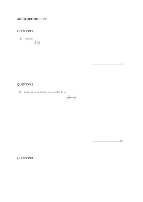 Algebraic Fractions Igcse Mathematicspdf