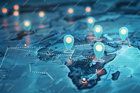 Premium Photo Geolocation Tracking And Map Illustration Generative Ai