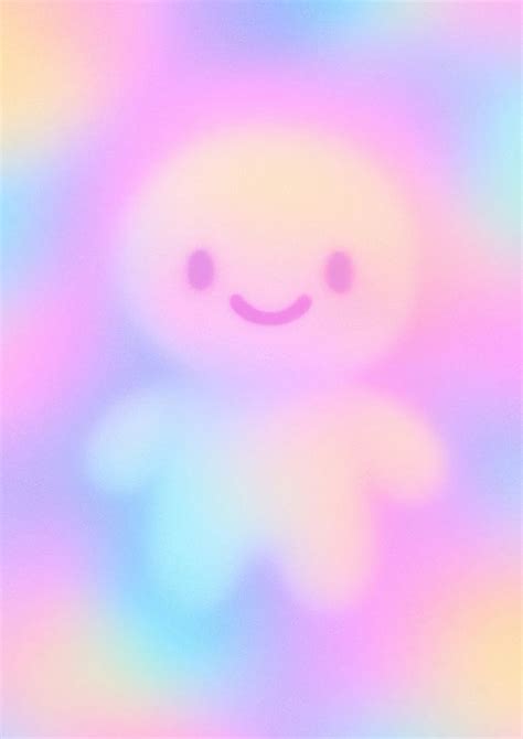 Cute Pastel Gradient Character Wallpaper Free Photo Illustration