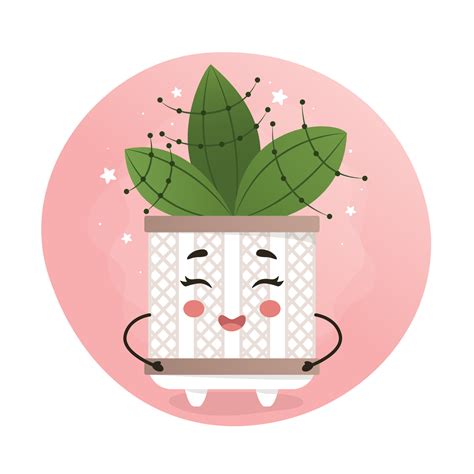Fofa Kawaii Planta De Casa Kawaii Cactos Uma Cacto Dentro Uma Panela