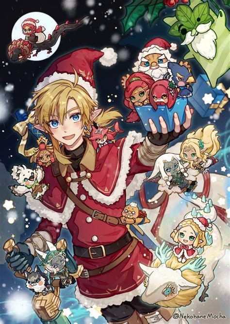 圣诞节 塞尔达传说 旷野之息 王国之泪 林克 The Legend Of Zelda 100 Bookmarks Link Breath Of The Wild 猫羽モカ