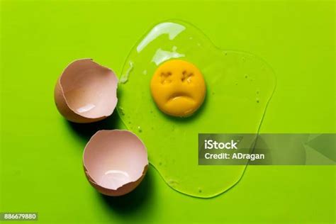 한 닭 계란은 부서 지 고 노 른 자는 슬 프 거 나 죽은 썩은 달걀 가금류에 대한 스톡 사진 및 기타 이미지 가금류 갈색