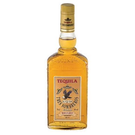 TRES SOMBREROS TEQUILA GOLD 70CL