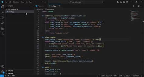 Alekhya Peddi On Linkedin Codesoft Python Softwaredevelopment Internship Rockpaperscissors