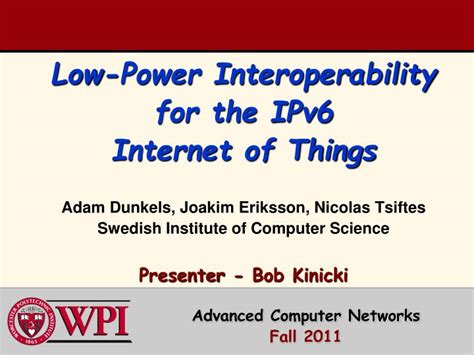 Ppt Advanced Computer Networks Fall 2011 Powerpoint Presentation