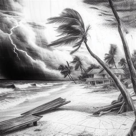 Beach Drawing Pencil