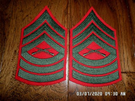 Marine Corps Master Sergeant Shoulder Patches Service Dress Uniform Ch