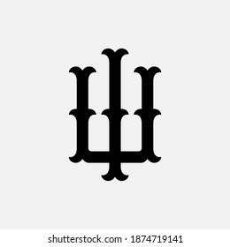 Initial Letter U Iu Ui Overlapping Stock Vector Royalty Free