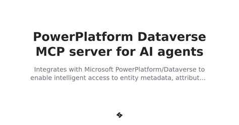 Powerplatform Dataverse Mcp Server For Ai Agents