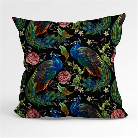 Stitched Peacock Fabric Custom Fabrics Uk