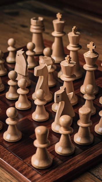 Ассортимент простых шахматных фигур Премиум Ai сгенерированное изображение