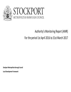 Fillable Online Authority S Monitoring Report AMR For The Period 1st