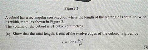 Solved Figure 2 A Cuboid Has A Rectangular Cross Section Where The