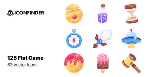 125 Flat Game Icons By Vectors Market Game Icon Icon Best Icons