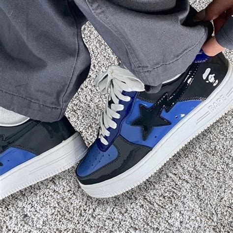 Bapesta Low Blue Black Bape Sta Retro Sneakers High Quality Etsy