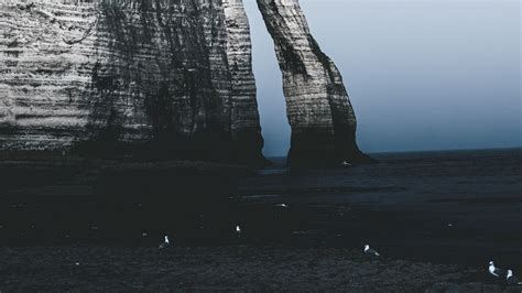 Wallpaper Rock Cliff Sea Coast Twilight Hd Picture Image