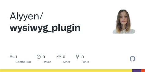Github Alyyenwysiwygplugin