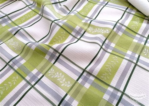 Stoff Meterware Kariert Jacquard Muster Modernes Landhaus Karo