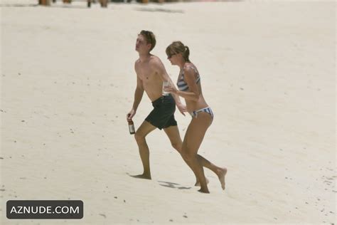 Taylor Swift Sexy Toned Body In A Blue White Striped Bikini Aznude