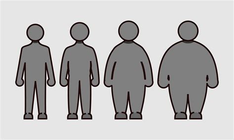 Thick And Thin Body Size Obesity Progression 49285998 Vector Art At