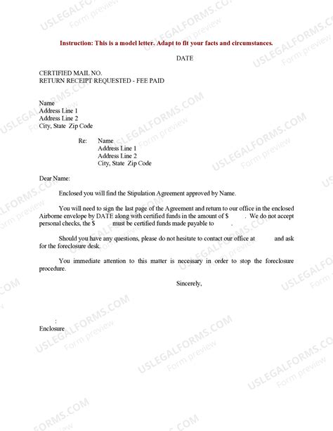 Sample Letter For Stipulation Agreement Stipulation Us Legal Forms
