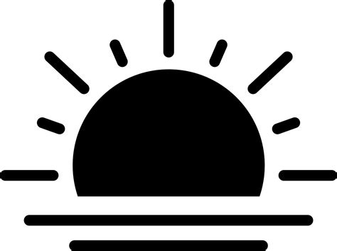 Sunrise Icon Or Symbol In Black And White Color 24276556 Vector Art At Vecteezy