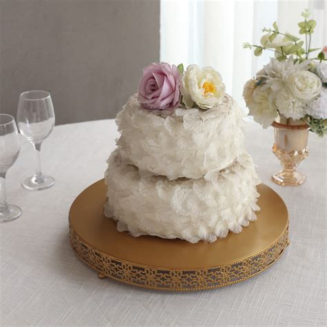 Gold Metal Fleur De Lis Round Pedestal Risers Dessert Display Stand T