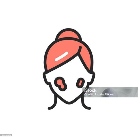 Rosacea 질병 색상 라인 아이콘 격리된 벡터 요소입니다 0명에 대한 스톡 벡터 아트 및 기타 이미지 0명 개념